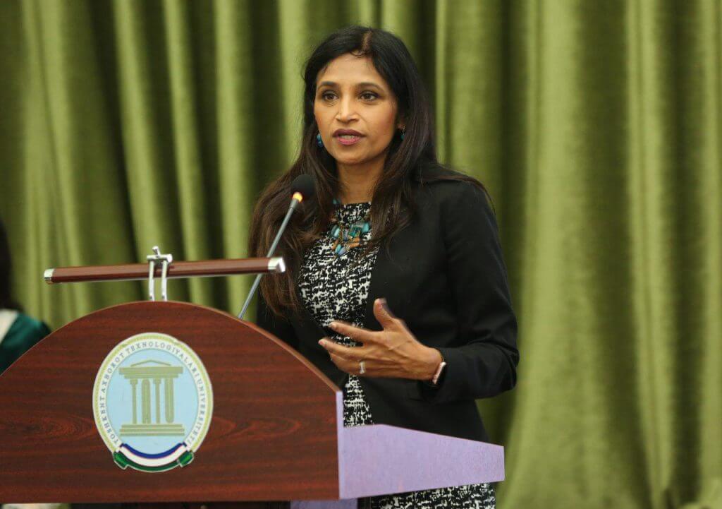 Anar Simpson, Rekha Pai Kamath, Cathy Simpson, Eileen Brewer and Erin Keeley — TechWomen